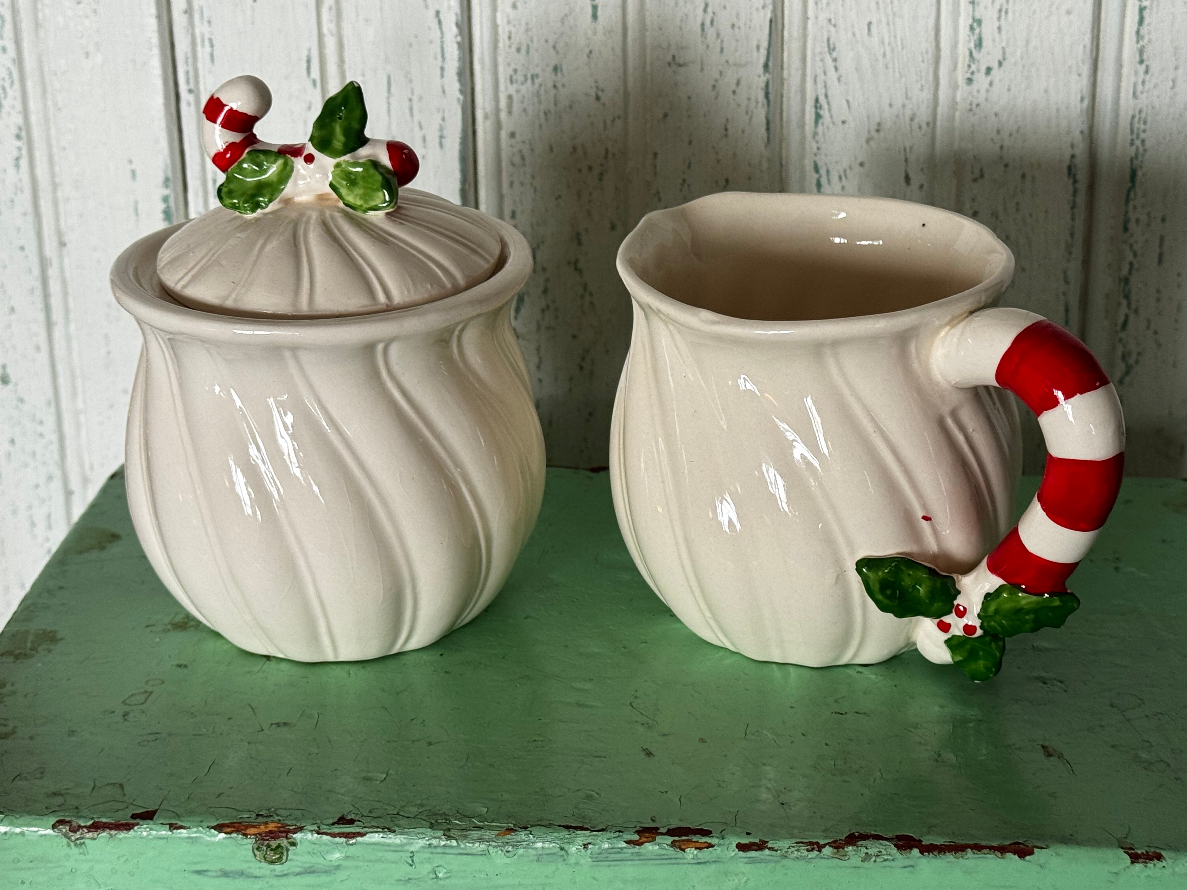 Brinn’s Candycane Cream & Sugar Set | Vintage Christmas – Barn Again ...